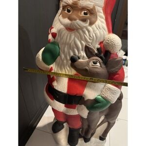 Holiday | Tpi Plastic Blow Mold Lighted Santa Claus With Reindeer ...